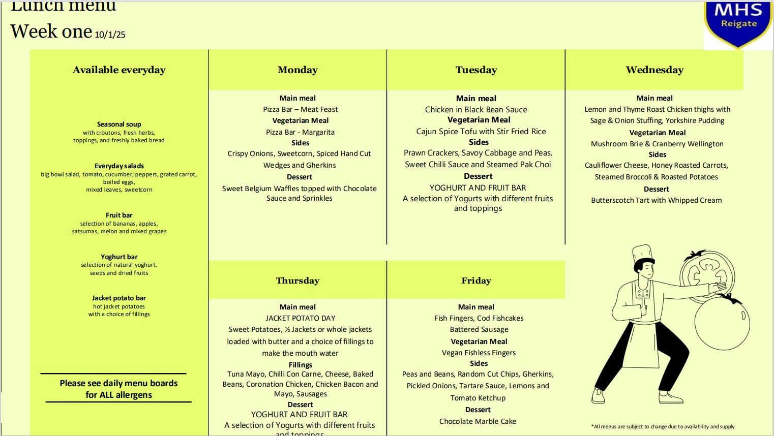 School Meals | Moon Hall School