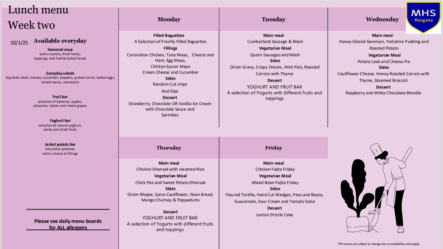 School Meals | Moon Hall School